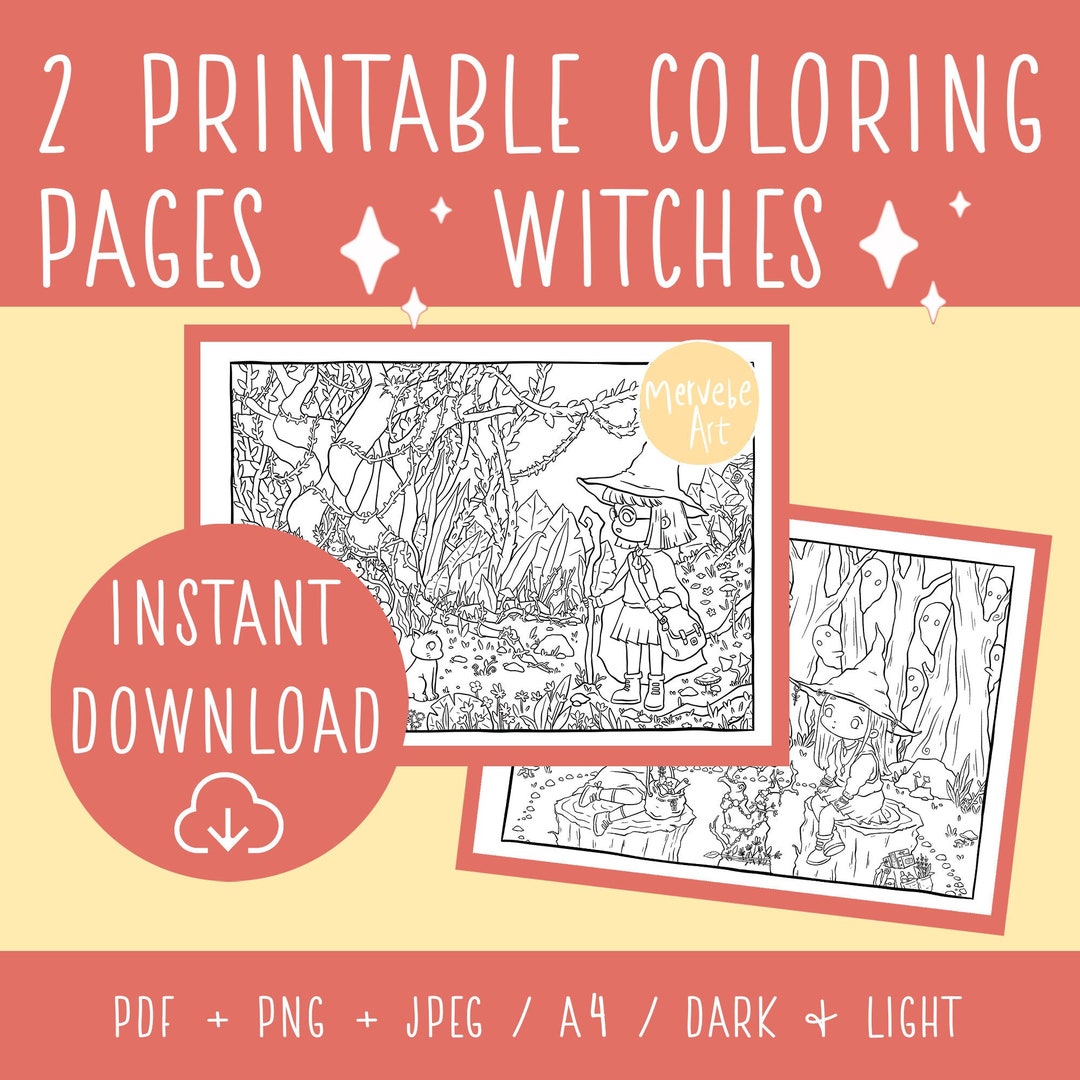 Forest Witches Coloring Pages, Enchanted Time in the Woods Printables ...