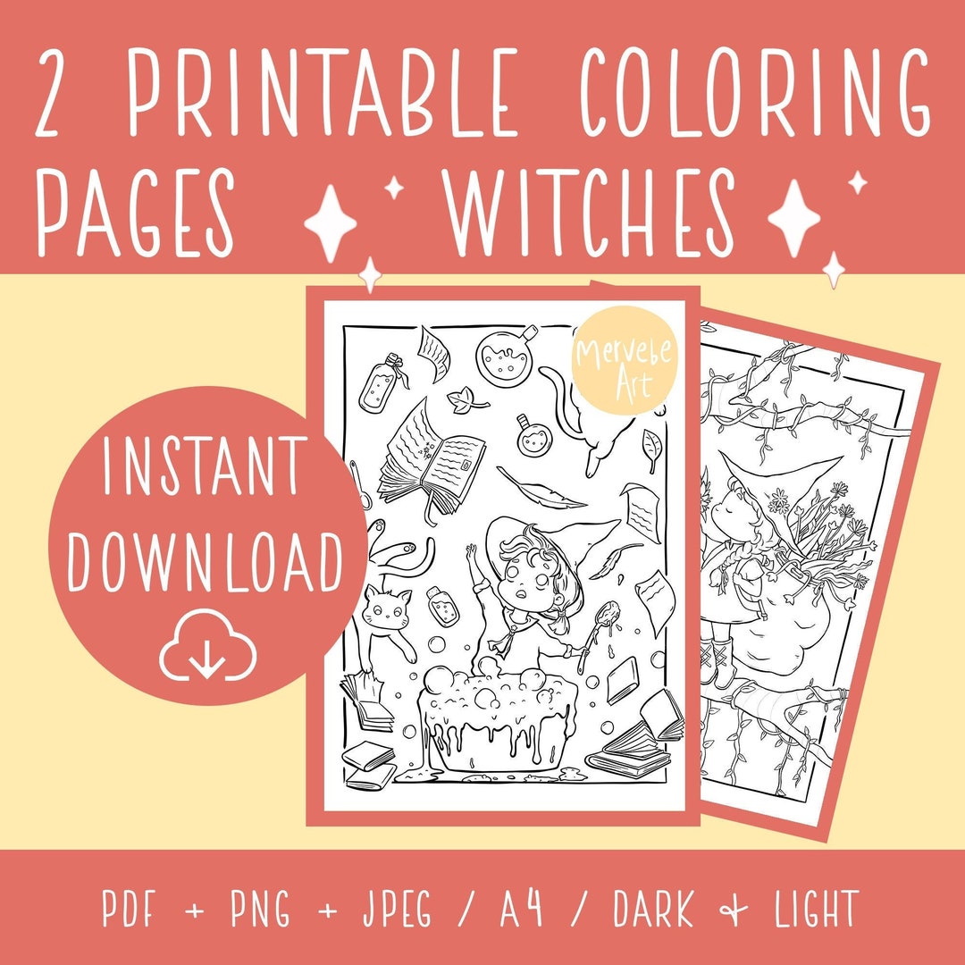 Clumsy Witch Creates Chaos Coloring Pages, Collecting Flowers, Herbs ...