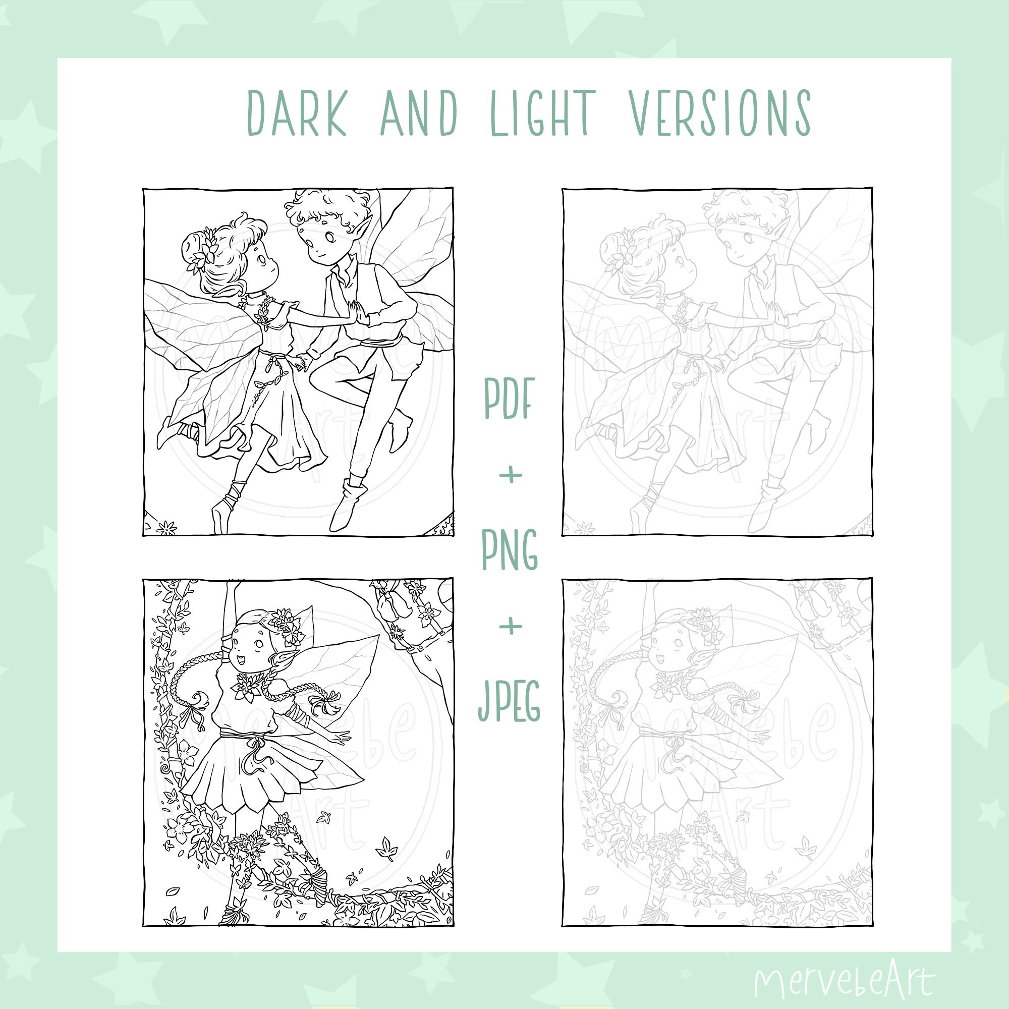 Dancing Fairies, Fairy Coloring Pages, Cute Pixies, Printables, Flowers ...