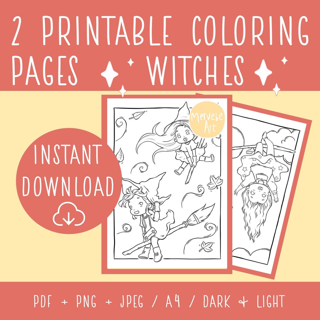 Flying Witches Coloring Pages, Flying Upside Down With Broomstick ...