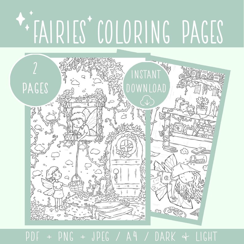 Daily Life Fairies, Fairy Chores Coloring Pages, Ivy Covered House ...