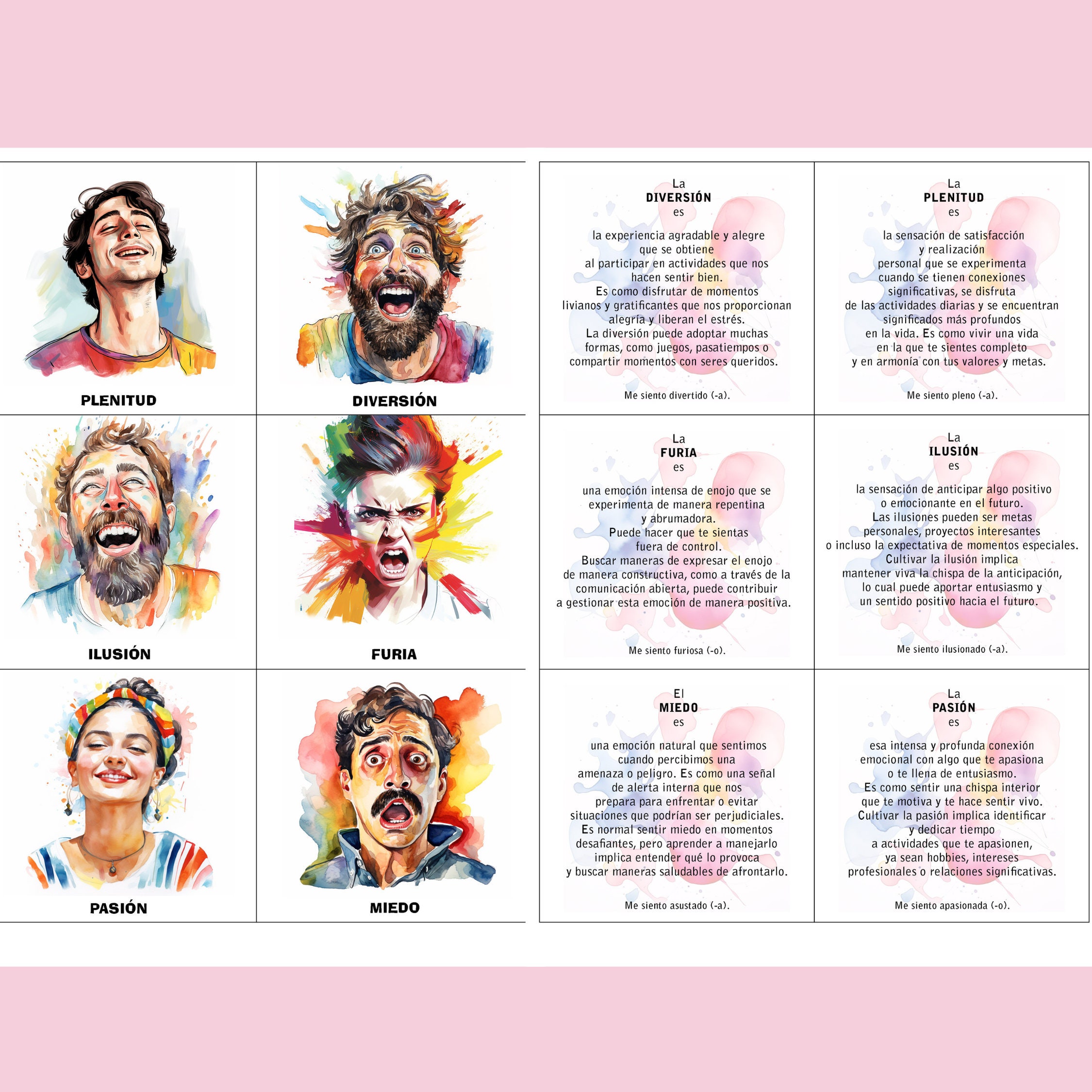 Tarjetas De Emociones, Aprendizaje Vocabulario En Español De Los ...