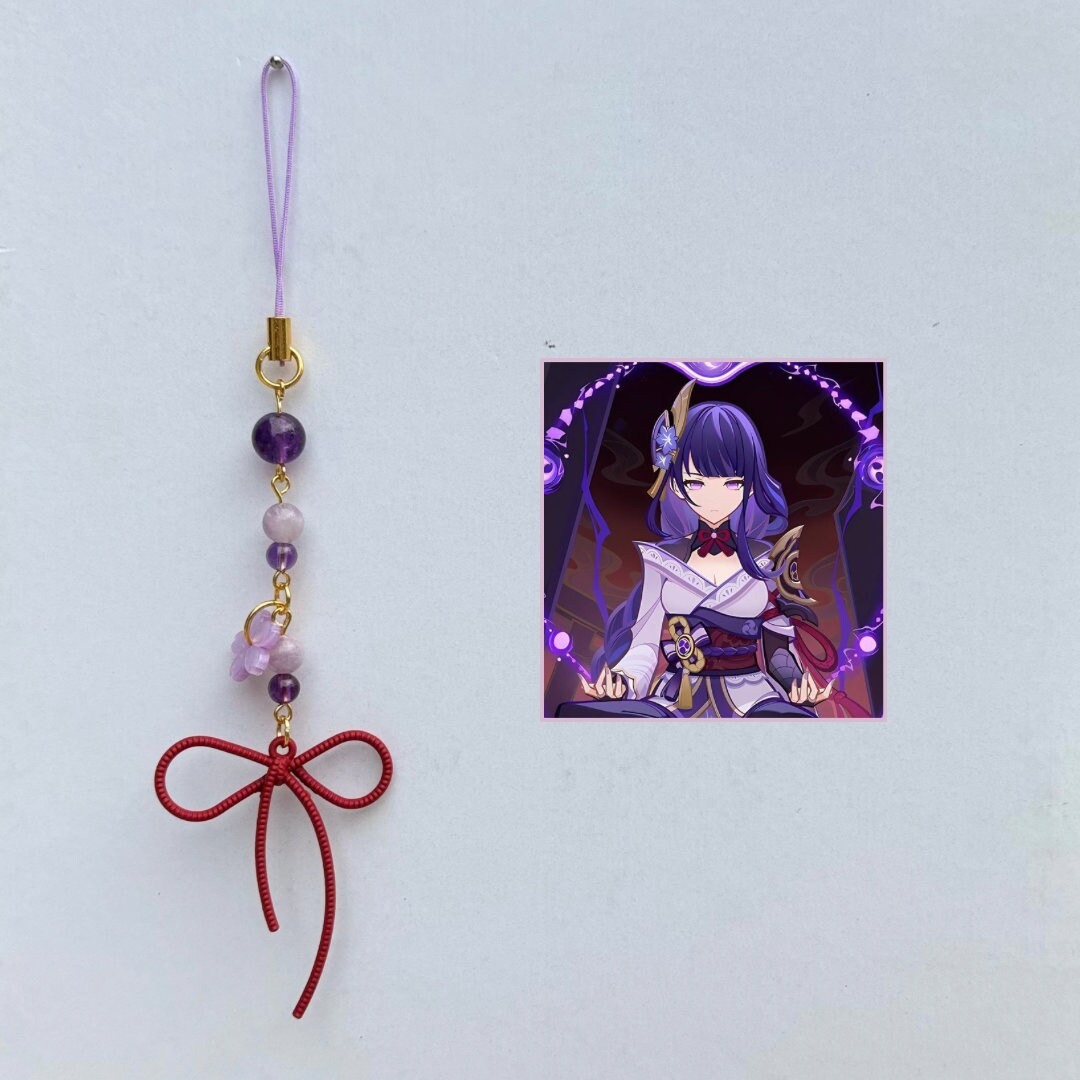 Raiden Shogun Genshin Impact Phone Charm/strap Amethyst - Etsy