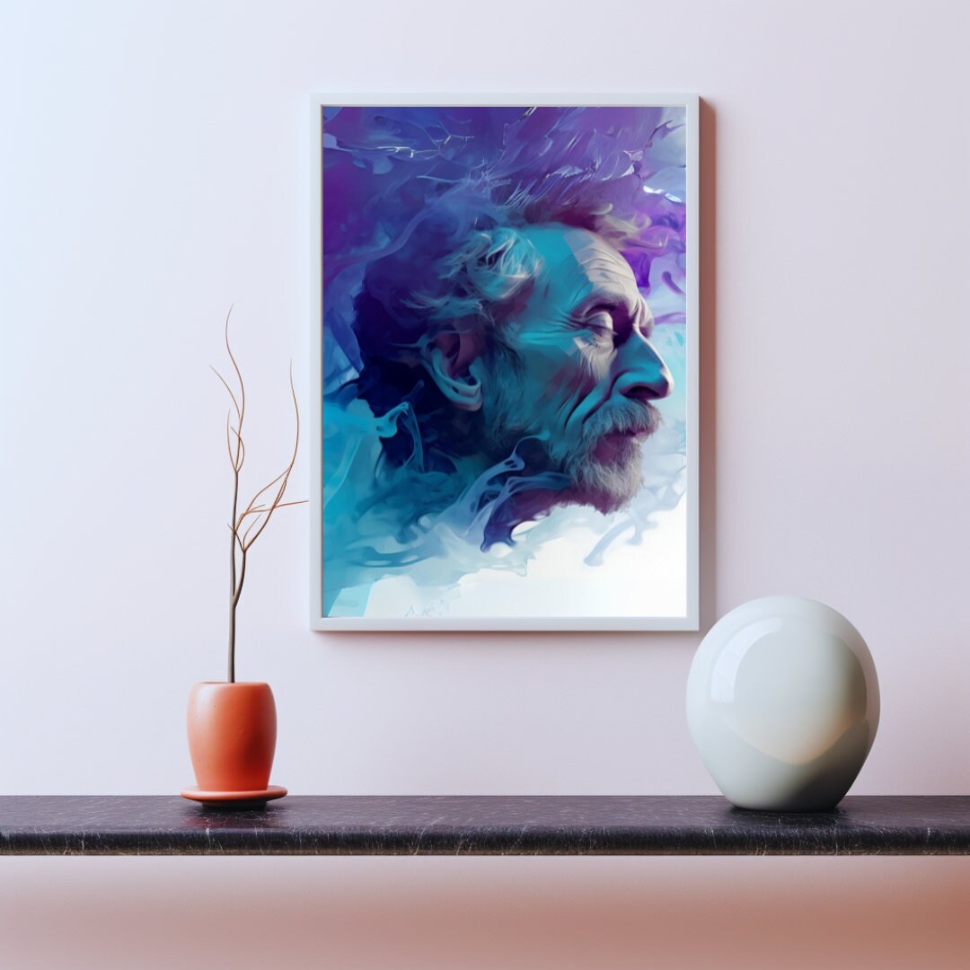 3 Piece Old Man Wall Art | Purple Art | Abstract Structural Print ...