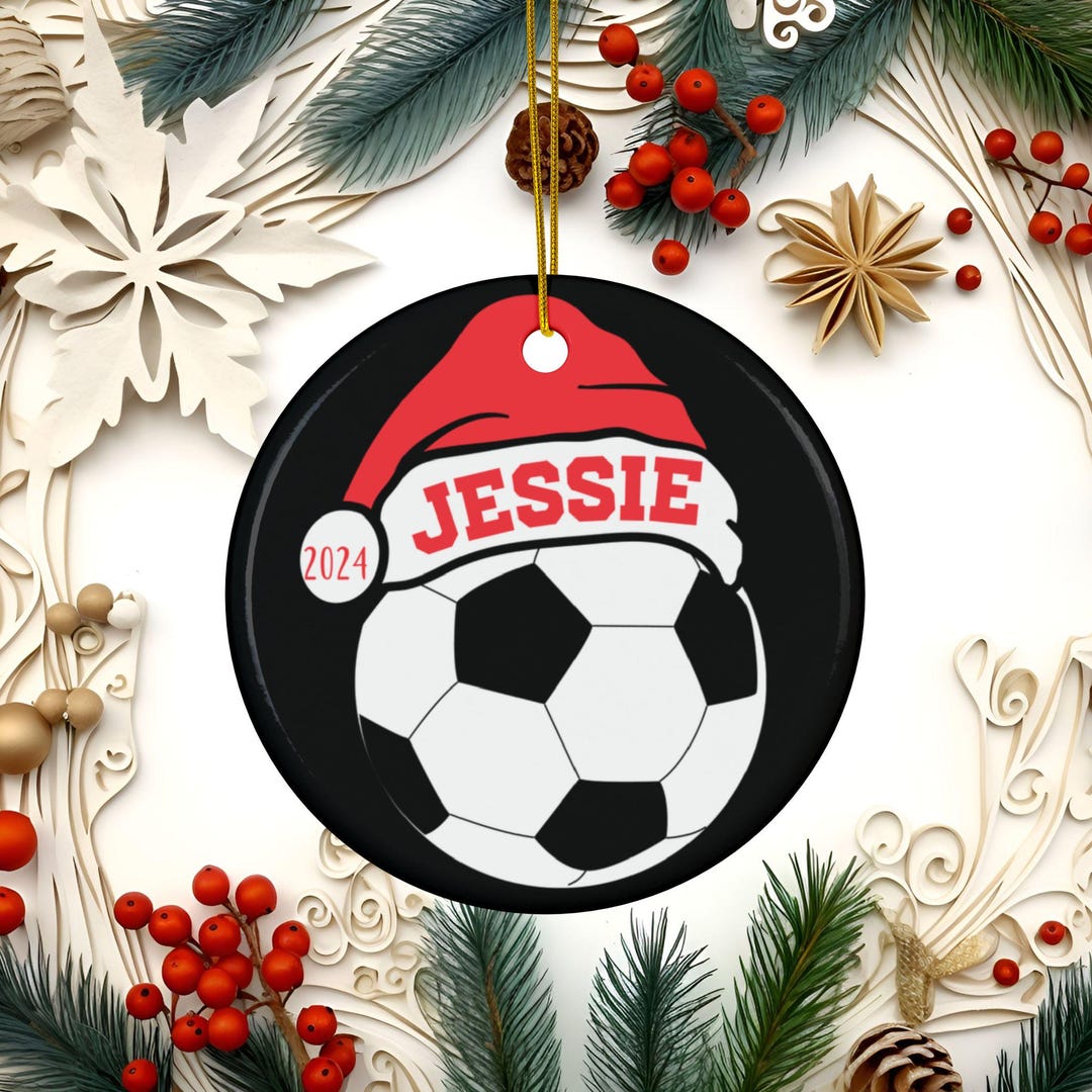 Personalized Soccer Ceramic Ornament, Christmas Gift for Soccer Player ...
