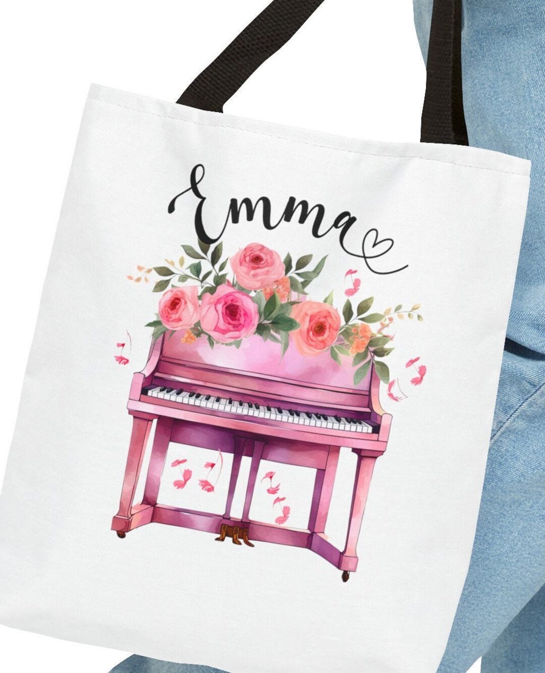 Music Tote Bag Personalized, Custom Sheet Music Tote, Piano Books Tote ...
