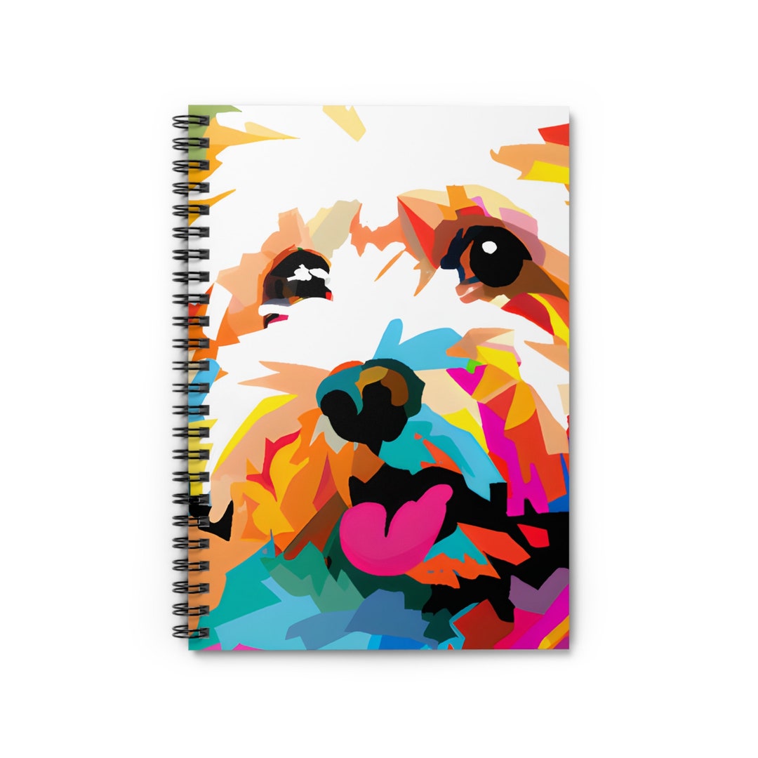 Maltese Spiral Notebook - Ruled Line, Colorful Maltipoo Notebook ...
