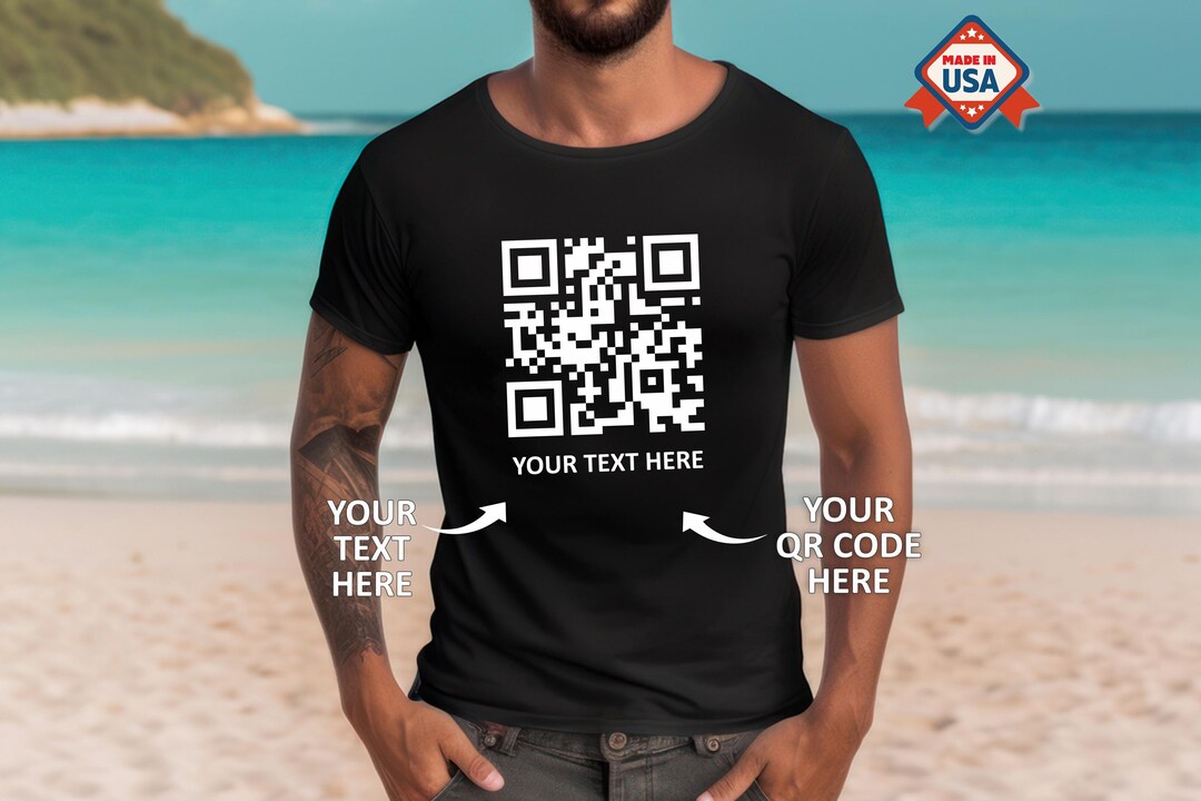 Custom Qr Code Printed Shirt, Personalized Social Media Scannable Url ...