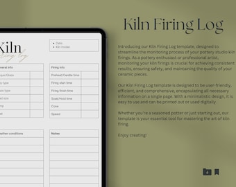 Kiln Log - Printable Digital Template - Pottery Journal - Etsy