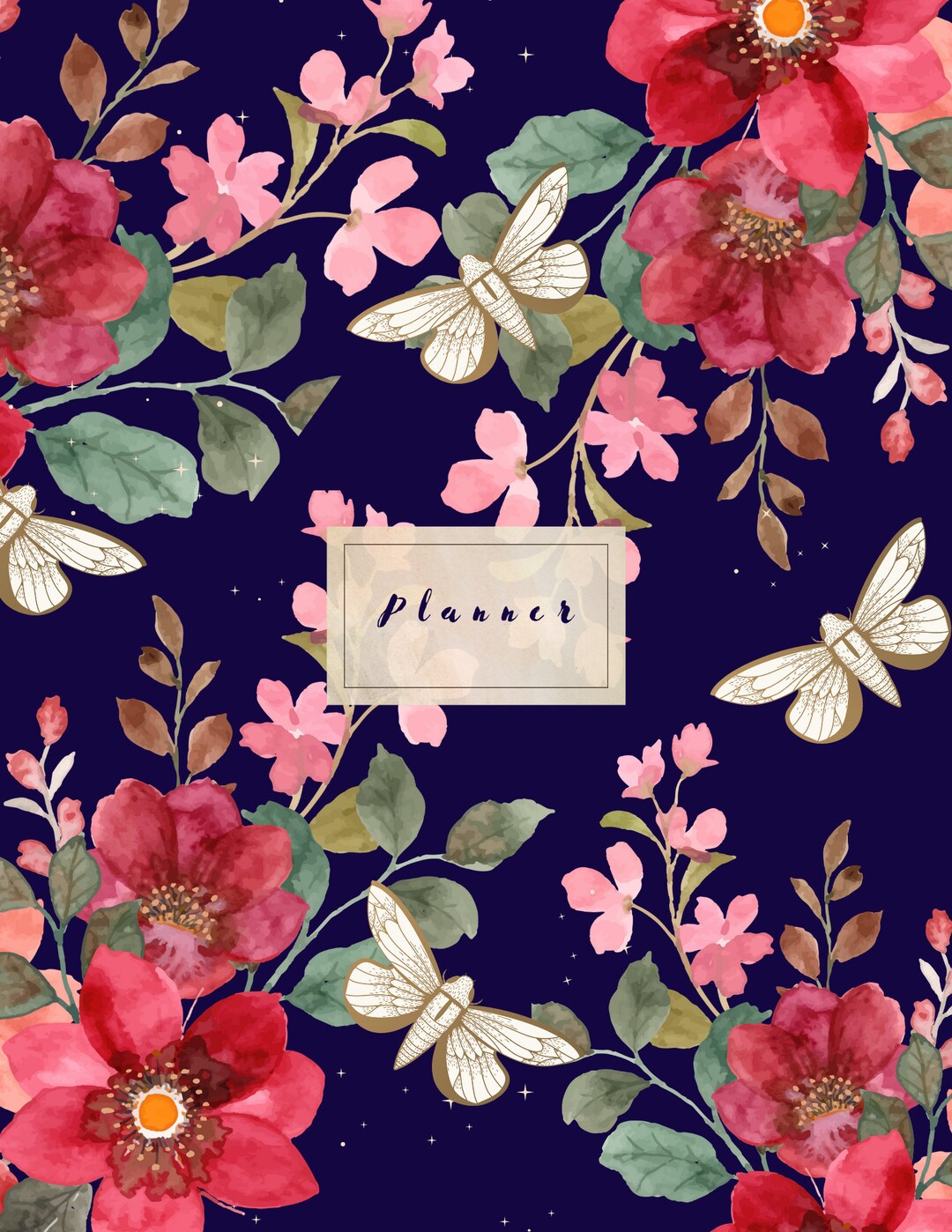 Moths and Flowers Planner - Etsy