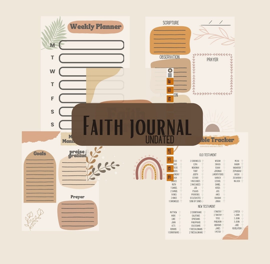 Boho Faith Weekly Planner & Journal | Undated - Bible Study- Prayer ...