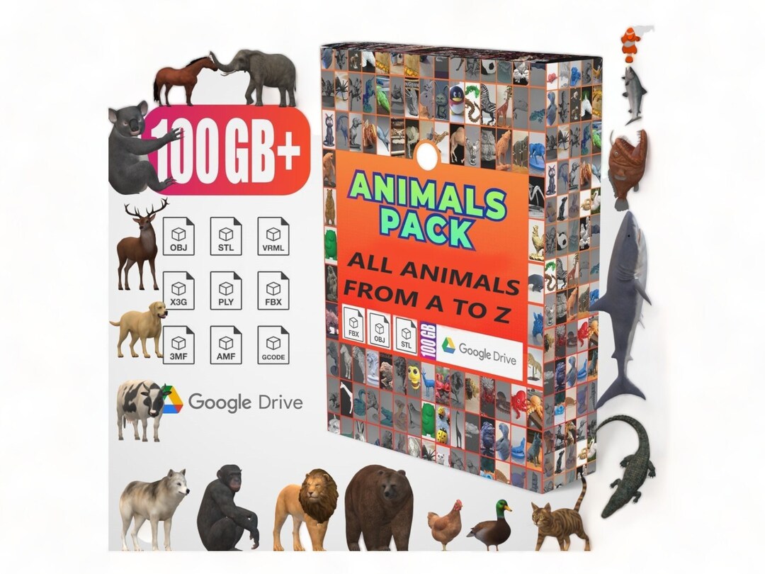 3D Animal Archive Bundle - Premium STL Files Collection Animals Pack ...