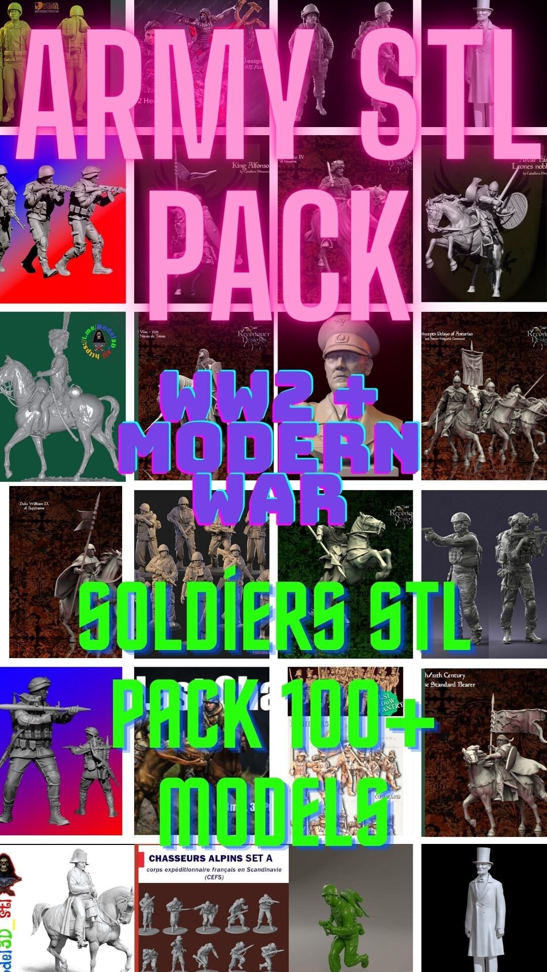 Army Stl Pack , Modern War Stl Pack , Napelonic Stl Pack Soldier Stl ...