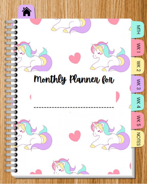 Unicorn Daily Planner, Digital Undated Planner, Daily and Weekly ...