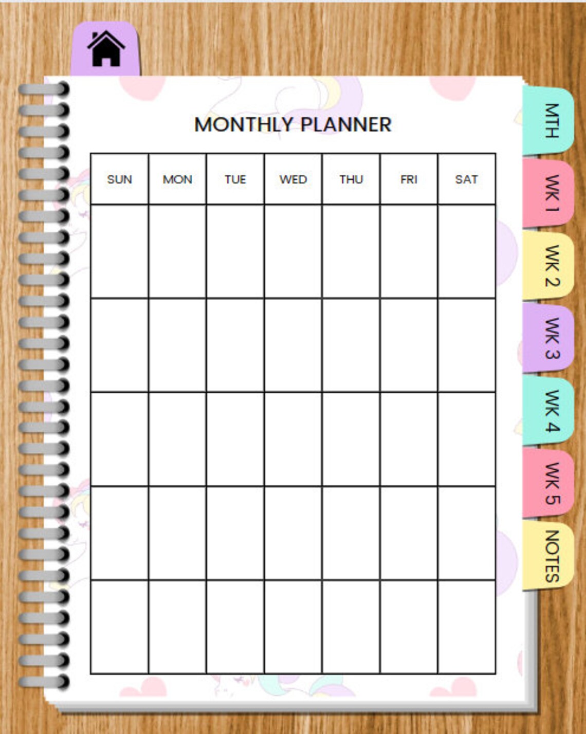 Unicorn Daily Planner, Digital Undated Planner, Daily and Weekly ...