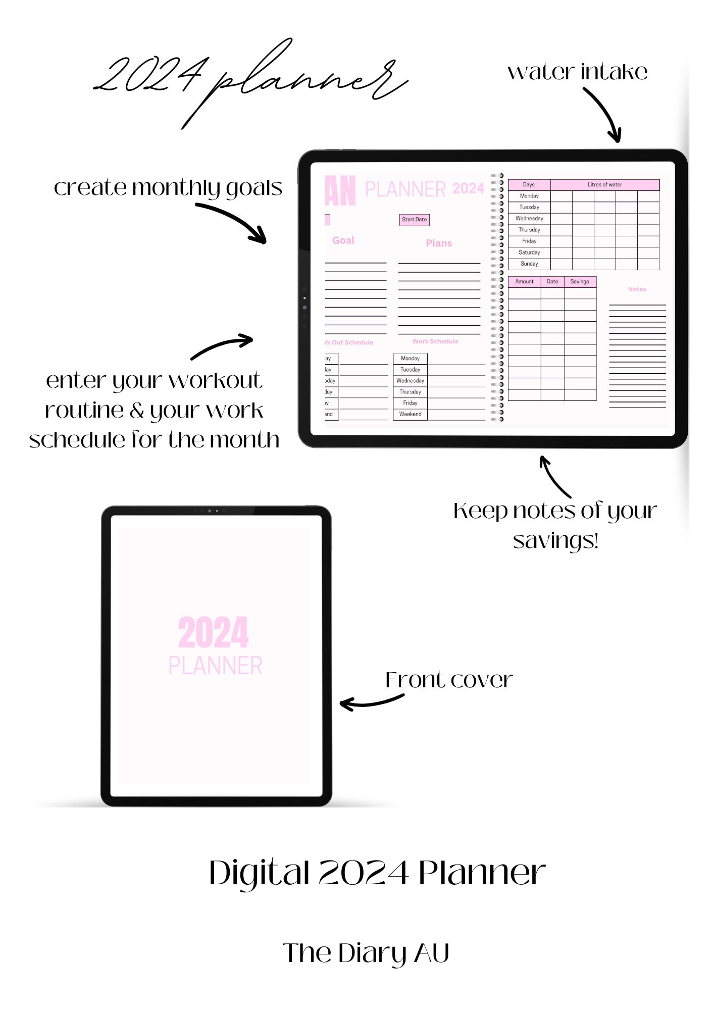 2024 Planner 2024 digital planner 2024 planner template digital ...