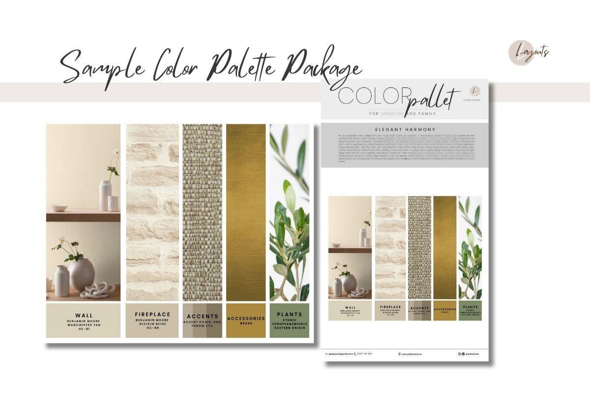 Custom Interior Color Palette, Personalized Room Colour Help, Material ...