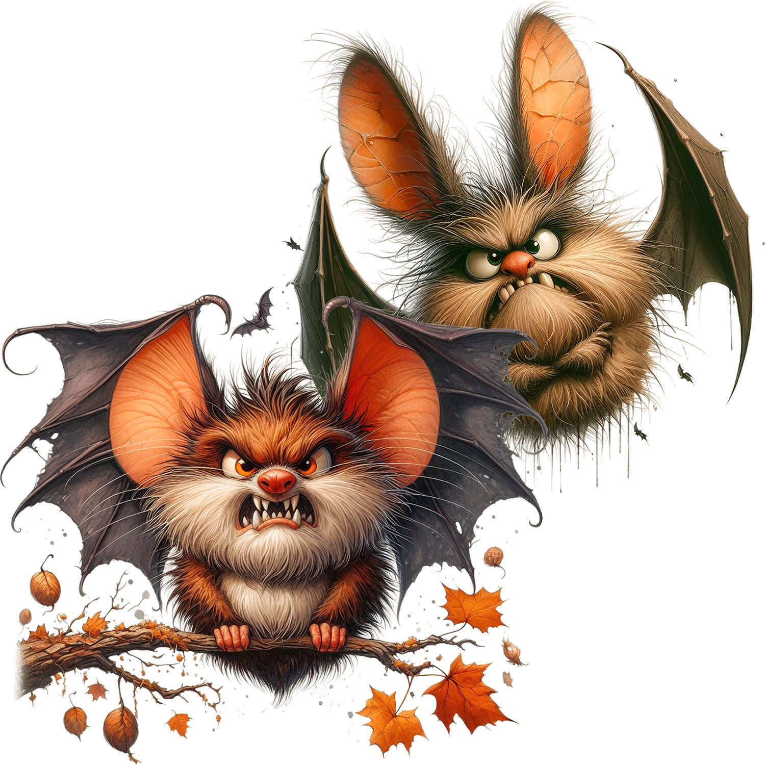 Illustrations of Funny Bats possibly Rabbits: Creative Files, Images ...