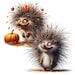 Cheerful Hedgehog Clipart: Cartoon PNG Images (digital Download) - Etsy