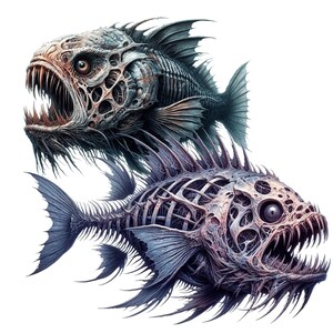 Creepy Fish PNG, Digital Fish, Unusual Images, Scary, Deep Sea Fish ...
