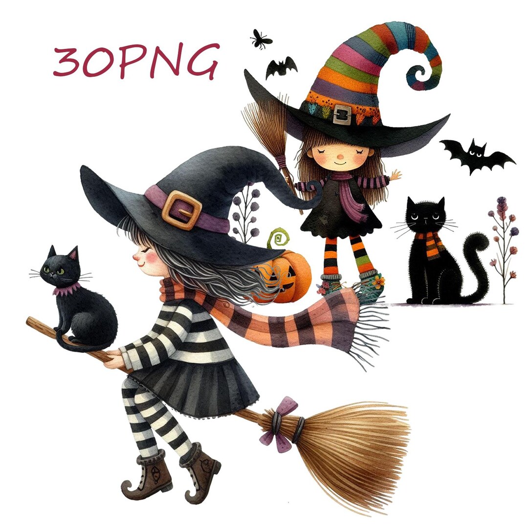 Cute Witches, Halloween Witches PNG, Halloween Witches, Witches Clipart ...