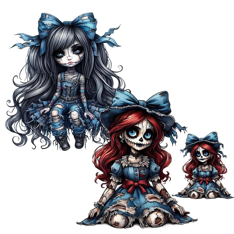 Creepy Gothic Doll PNG Images: Horror Illustrations (30 PNG Transparent ...