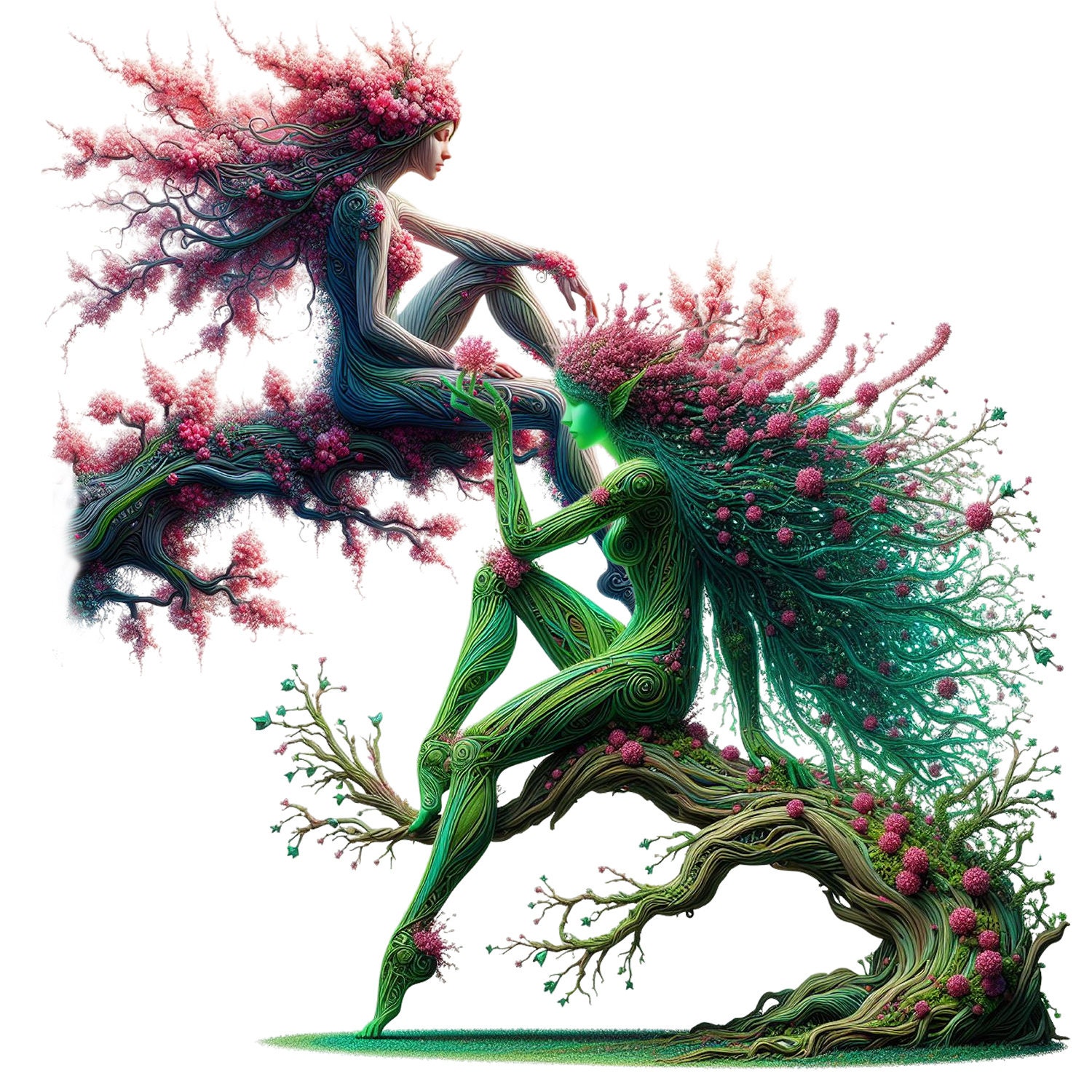 Forest Dryad. Magical Theme, Forest Goddess, Files for Creativity, Files for Printing on Any ...
