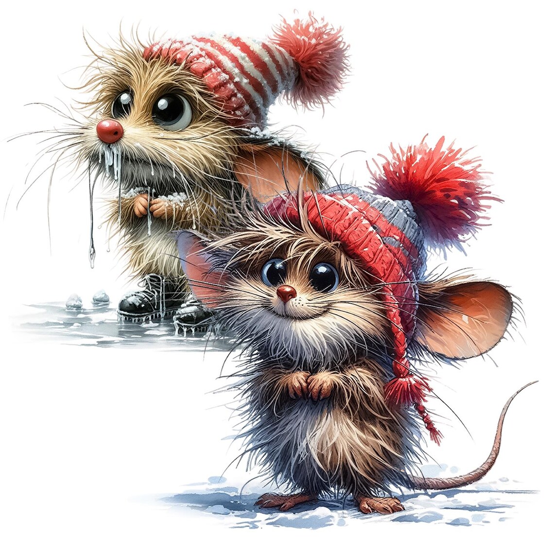 Funny Mouse Clipart: 30 PNG Illustrations, Transparent Background ...