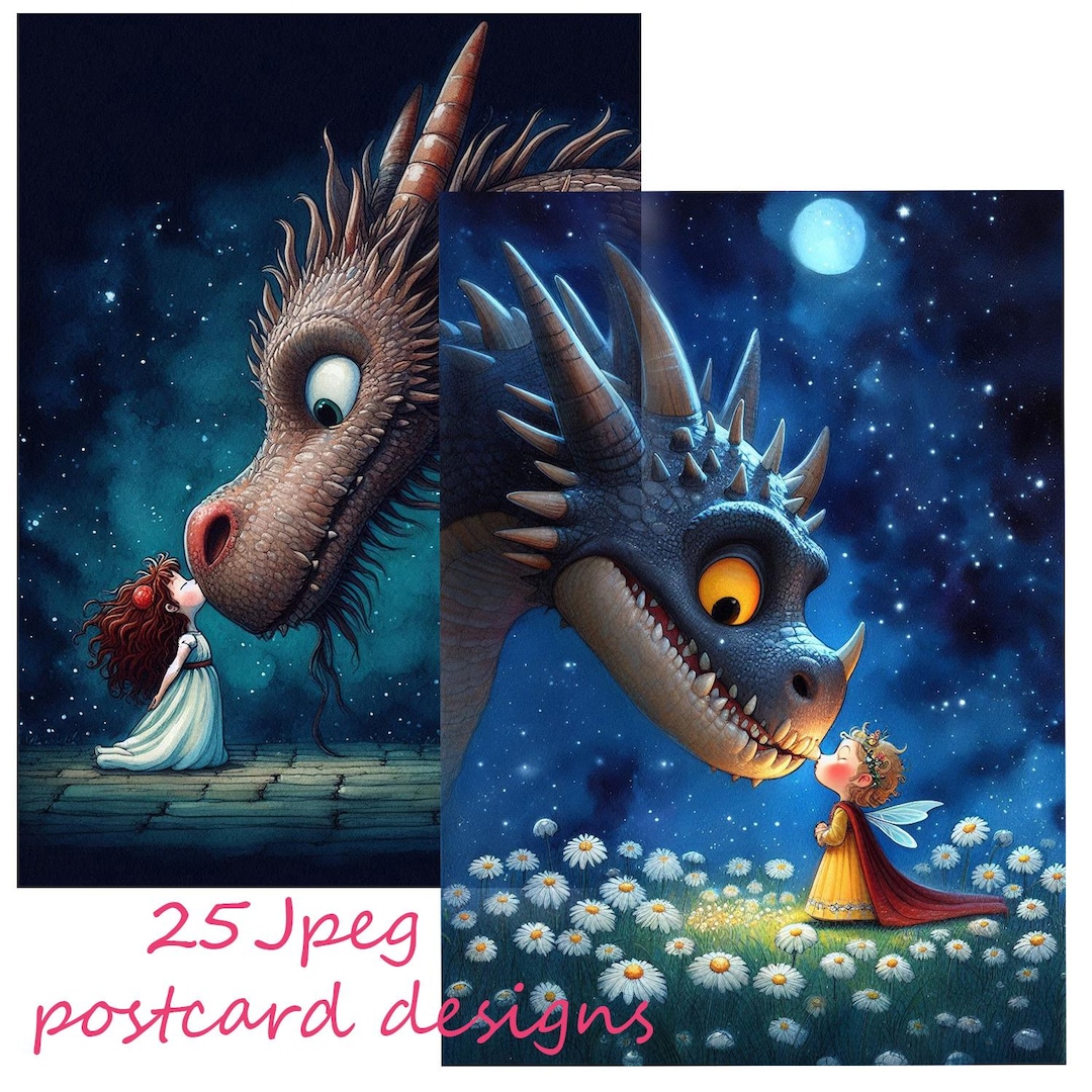 Dragon & Princess Clipart Images, Cute Fantasy Art (25 JPEG Files) - Etsy
