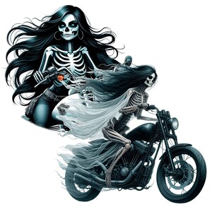 Skeleton Biker Clipart, Horror Clipart, Set of Watercolor Zombies ...