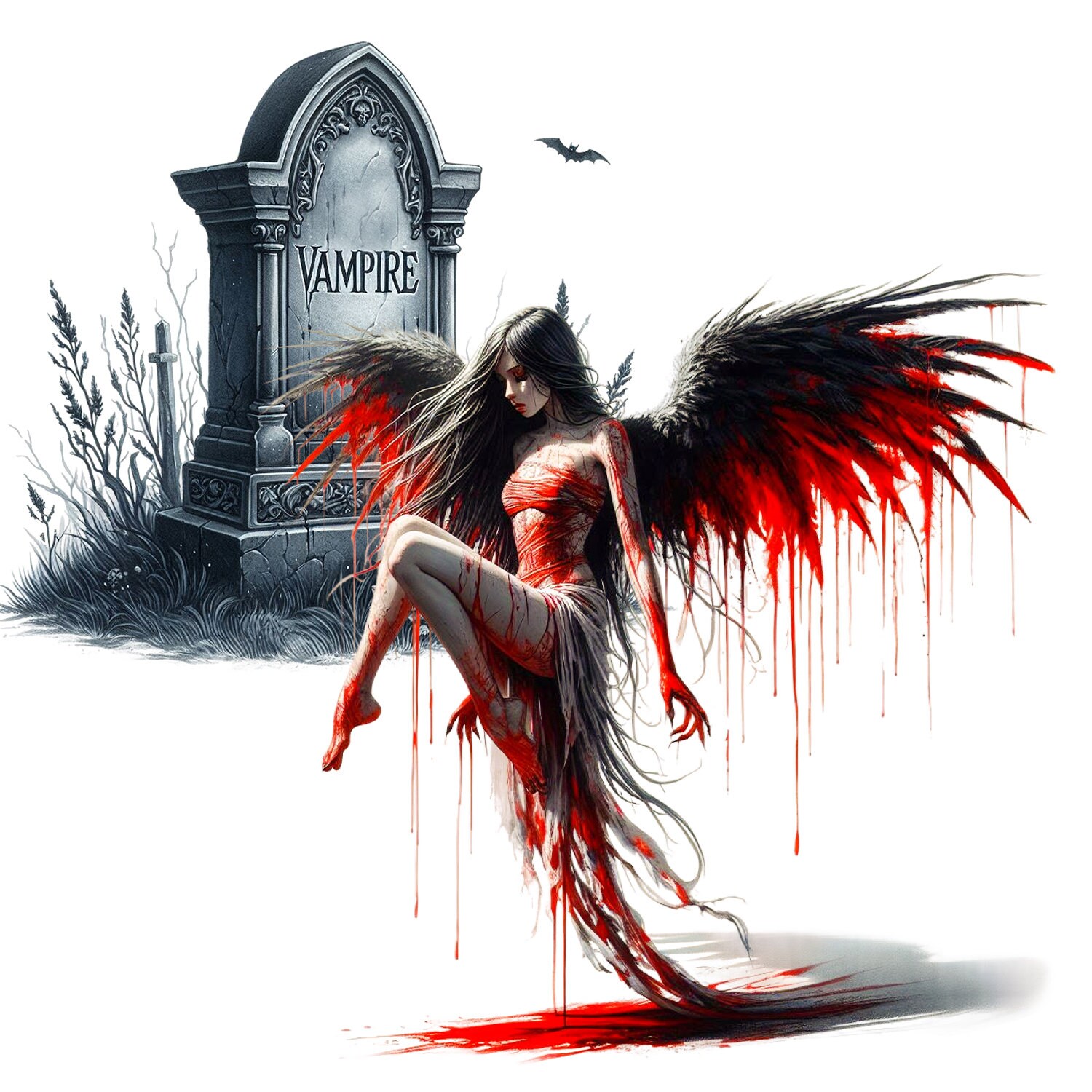 Vampire Bride, Vampire Woman Watercolor Clipart, Vampire Diaries ...