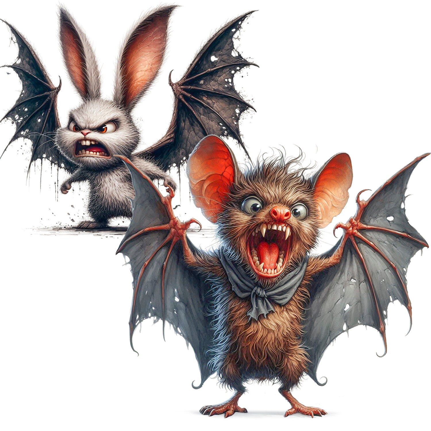 Illustrations of Funny Bats possibly Rabbits: Creative Files, Images ...