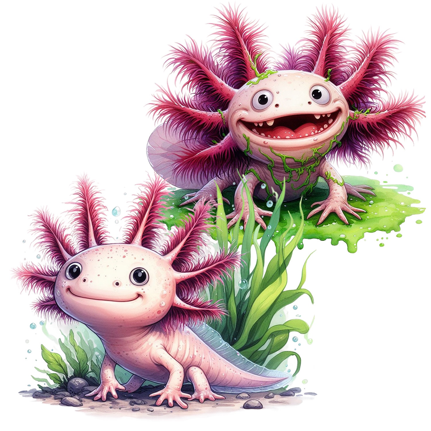 Funny Axolotl Clipart: Amphibian PNG Images (digital Download) - Etsy