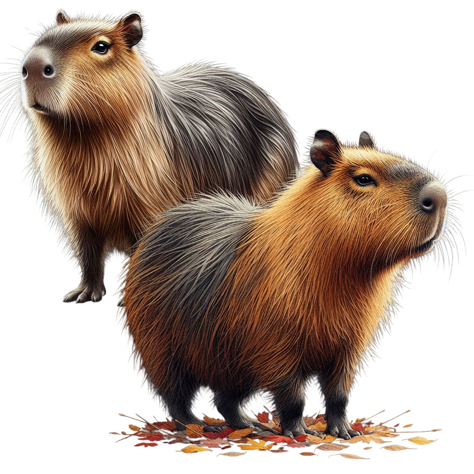 Set of Cute Capybara Images, Funny Capybaras, Unusual Images for Your ...