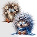 Cheerful Hedgehog Clipart: Cartoon PNG Images (digital Download) - Etsy