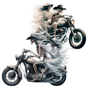 Skeleton Biker Clipart, Horror Clipart, Set of Watercolor Zombies ...