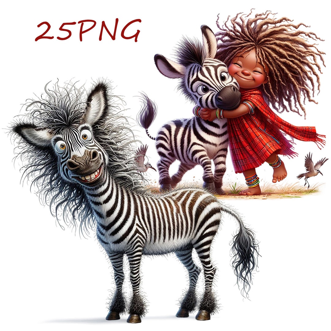 Funny Zebra Clipart: 25 PNG Images, Transparent Background (digital ...