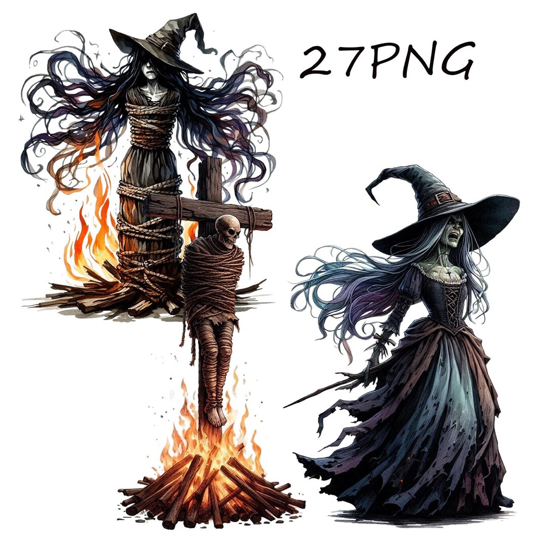 Witch Inquisition, Witch PNG, Fantasy Witch Clipart, Printable Files ...