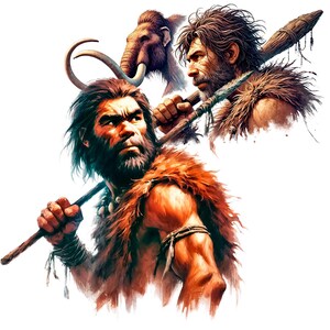 Neanderthal Art PNG Images: Ancient Man Clipart (digital Download) - Etsy