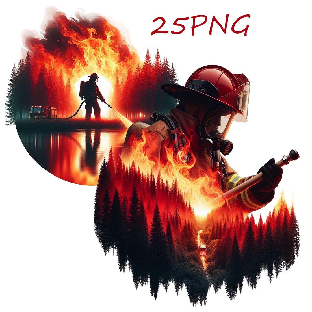 Firefighter PNG Clipart: 25 Transparent Background Images (digital ...
