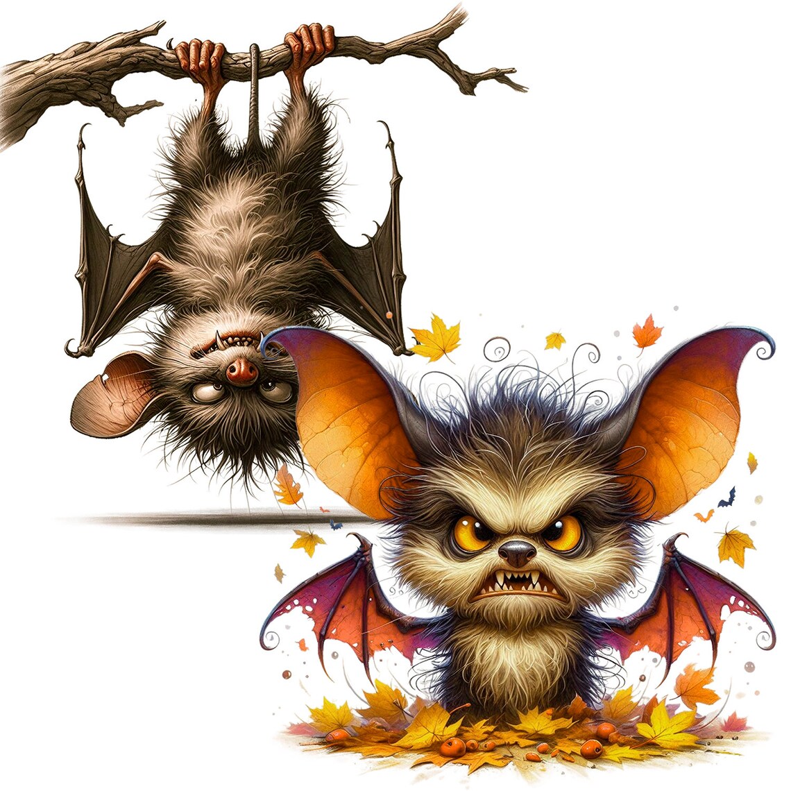 Illustrations of Funny Bats possibly Rabbits: Creative Files, Images ...