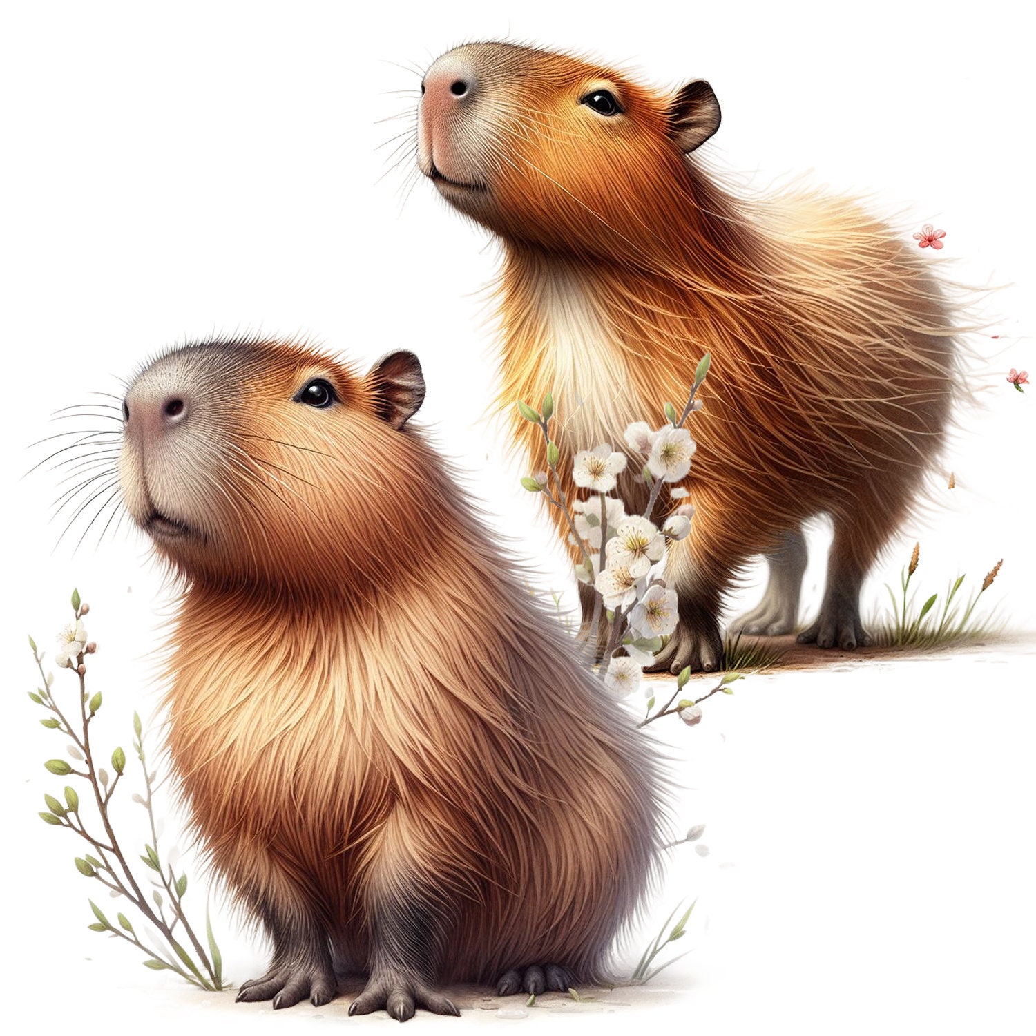 Set of Cute Capybara Images, Funny Capybaras, Unusual Images for Your ...