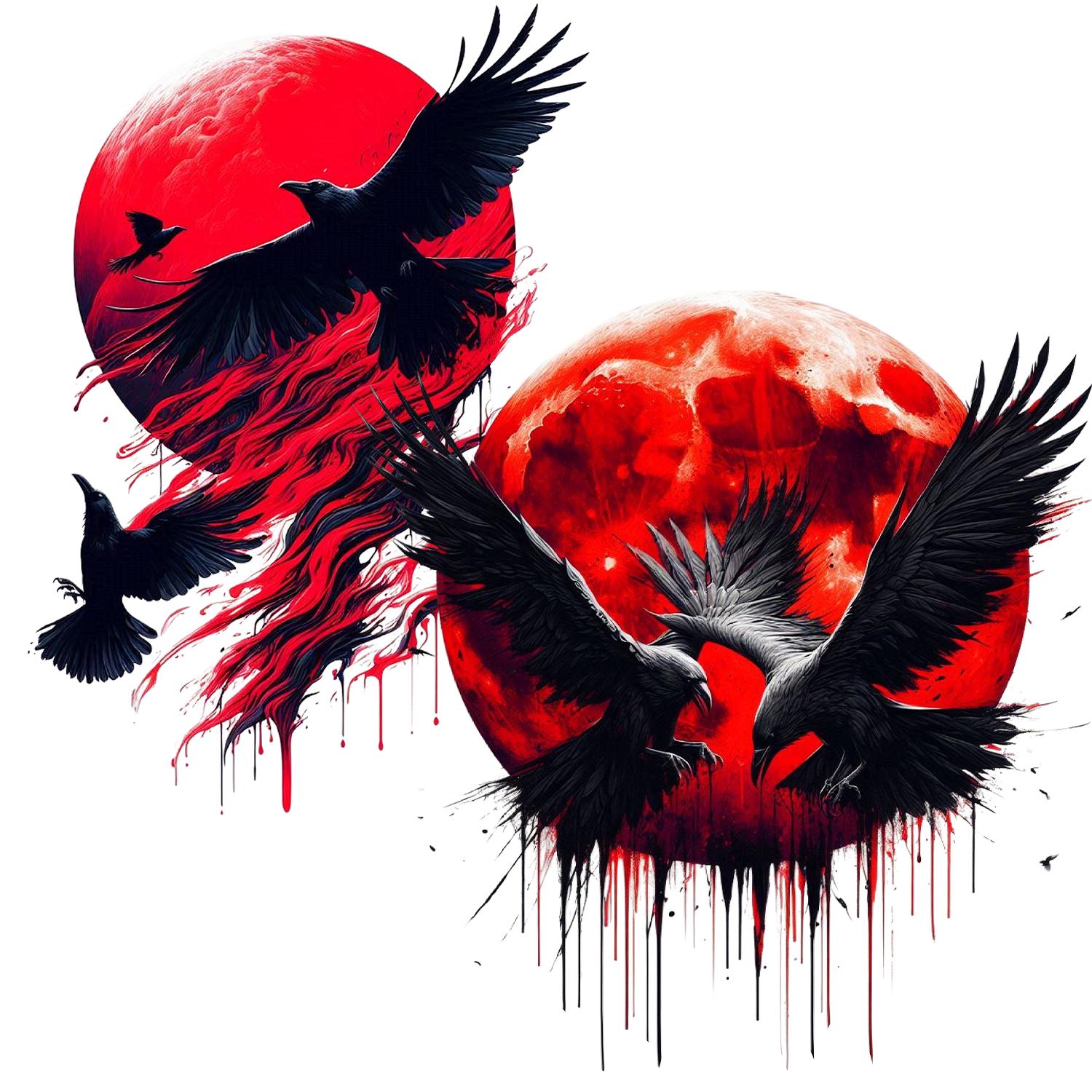 Raven PNG, Pair of Ravens Print, Images for Creativity, for Printing on ...