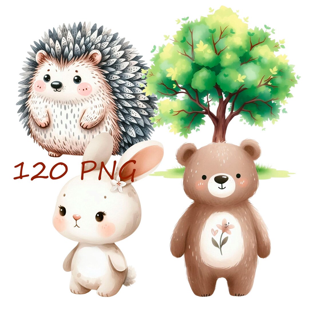Cute Forest Animals PNG Clipart, Plants, Birds (120 PNG Transparent ...