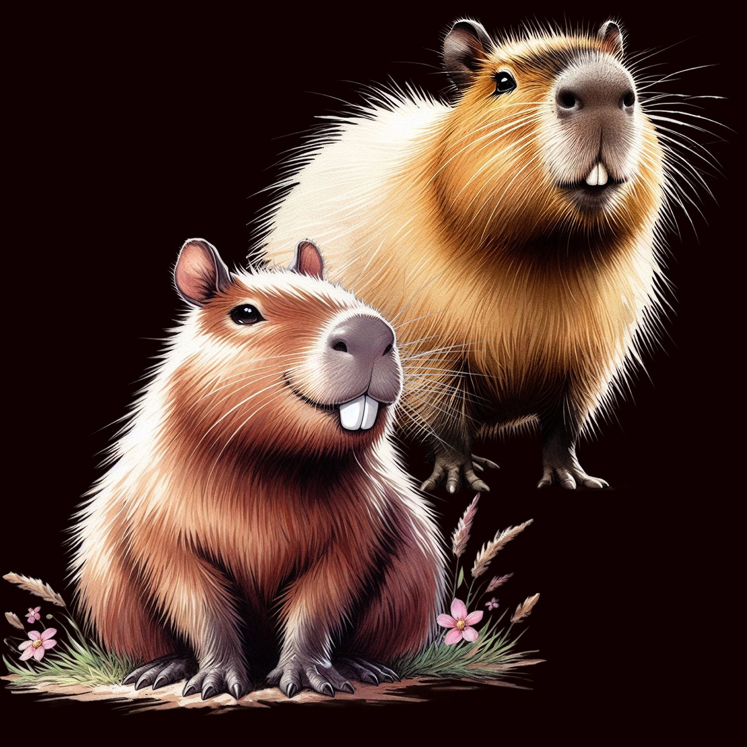 Set of Cute Capybara Images, Funny Capybaras, Unusual Images for Your ...