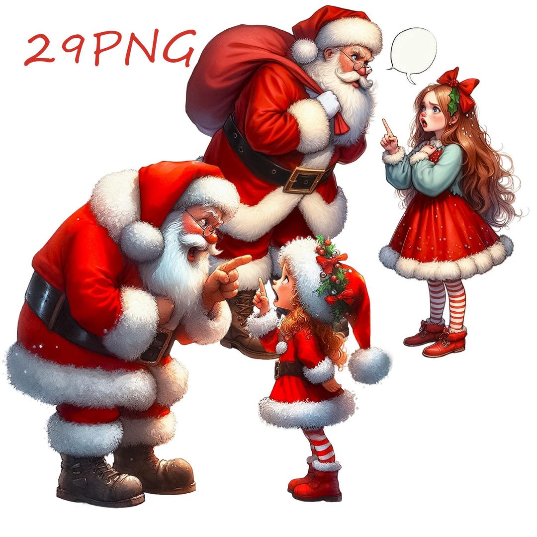 Santa Drawing PNG, Miss Santa Design PNG, Christmas Cards, Printable ...