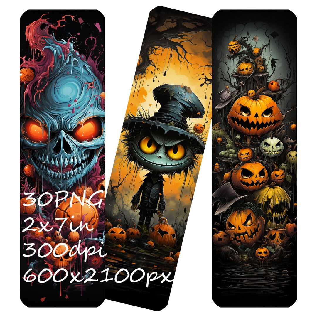 Halloween Bookmarks, Cute Monsters PNG Images (digital Files) - Etsy