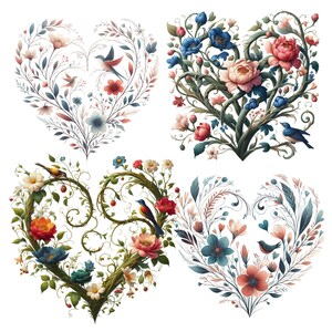 Heart of Flowers, Illustrations for Scrapbooking, Perfectly Cut Out and ...