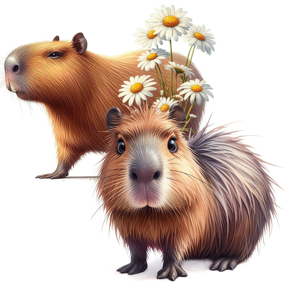 Set of Cute Capybara Images, Funny Capybaras, Unusual Images for Your ...