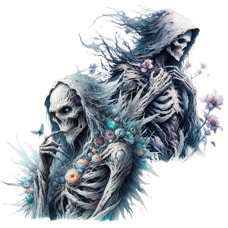 Grim Reaper & Zombie Clipart: Mystical PNG Images (digital Download) - Etsy